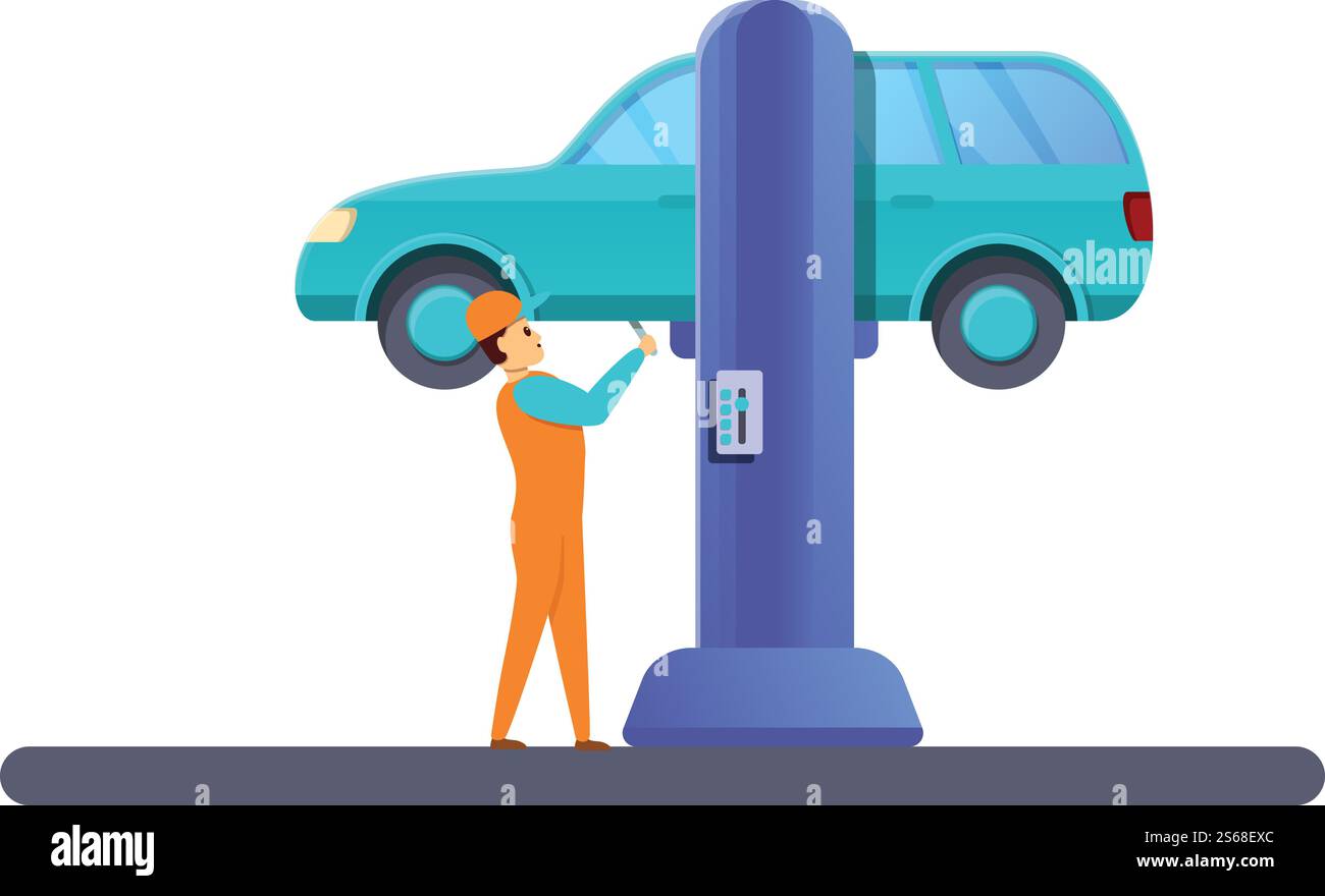 Car repair lift stand icon. Cartoon of car repair lift stand vector ...