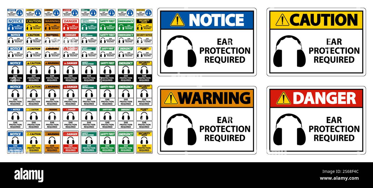 Ear Protection Required Symbol Sign Isolate on transparent Background ...