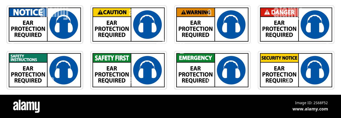 Ear Protection Required Symbol Sign Isolate on transparent Background ...