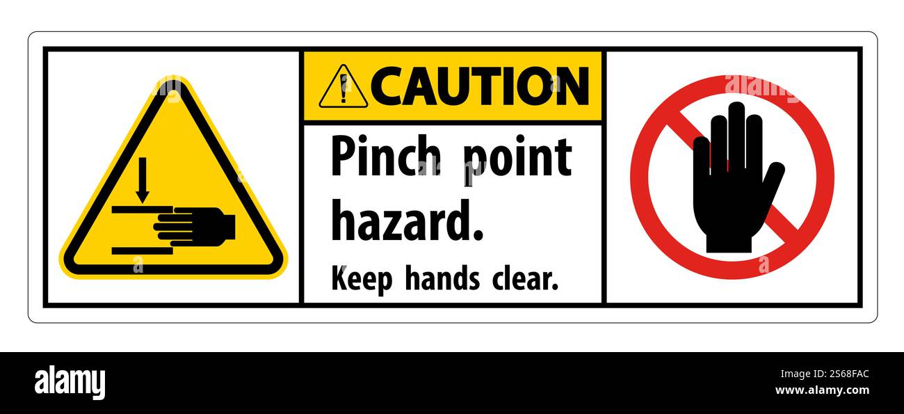 Caution Pinch Point Hazard,Keep Hands Clear Symbol Sign Isolate on ...
