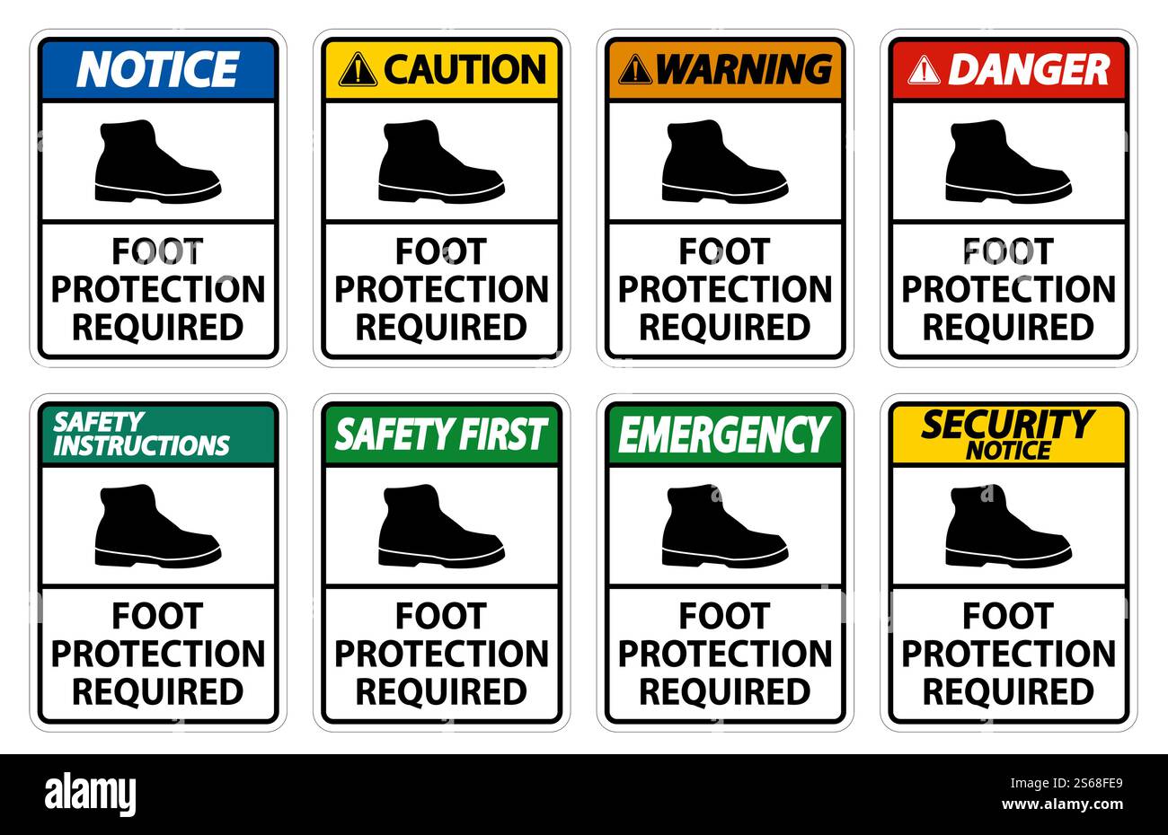 Foot Protection Required Wall Symbol Sign Isolate on transparent ...