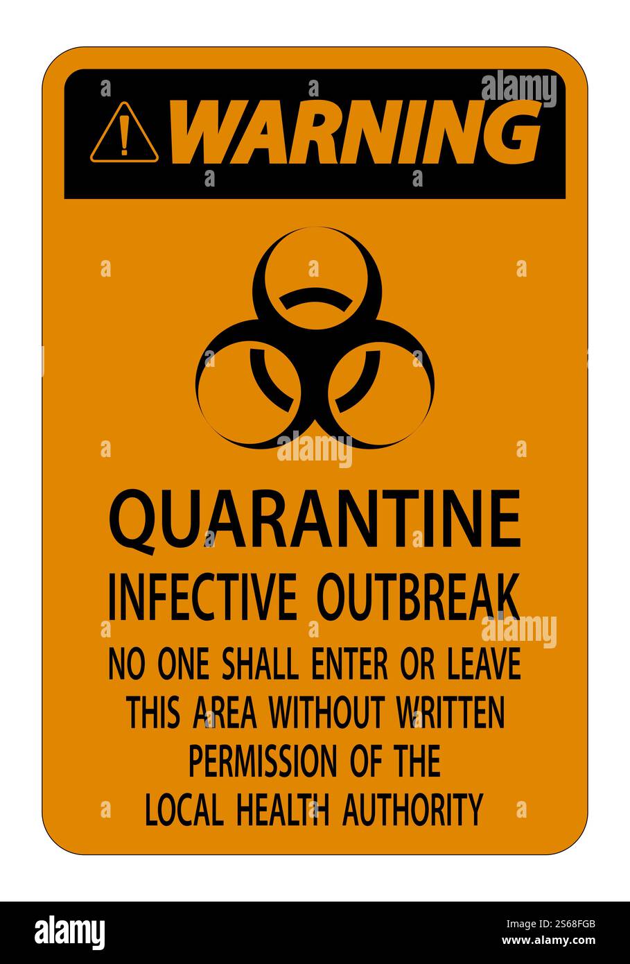 Warning Quarantine Infective Outbreak Sign Isolate on transparent ...