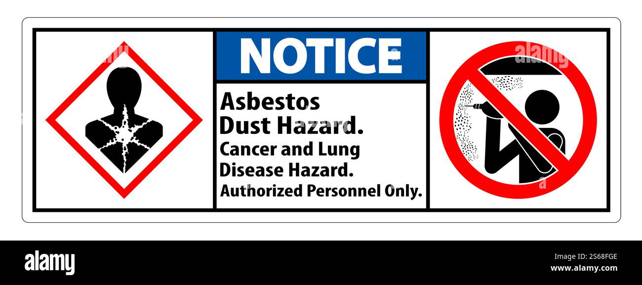 Notice Safety Label,Asbestos Dust Hazard, Cancer And Lung Disease ...