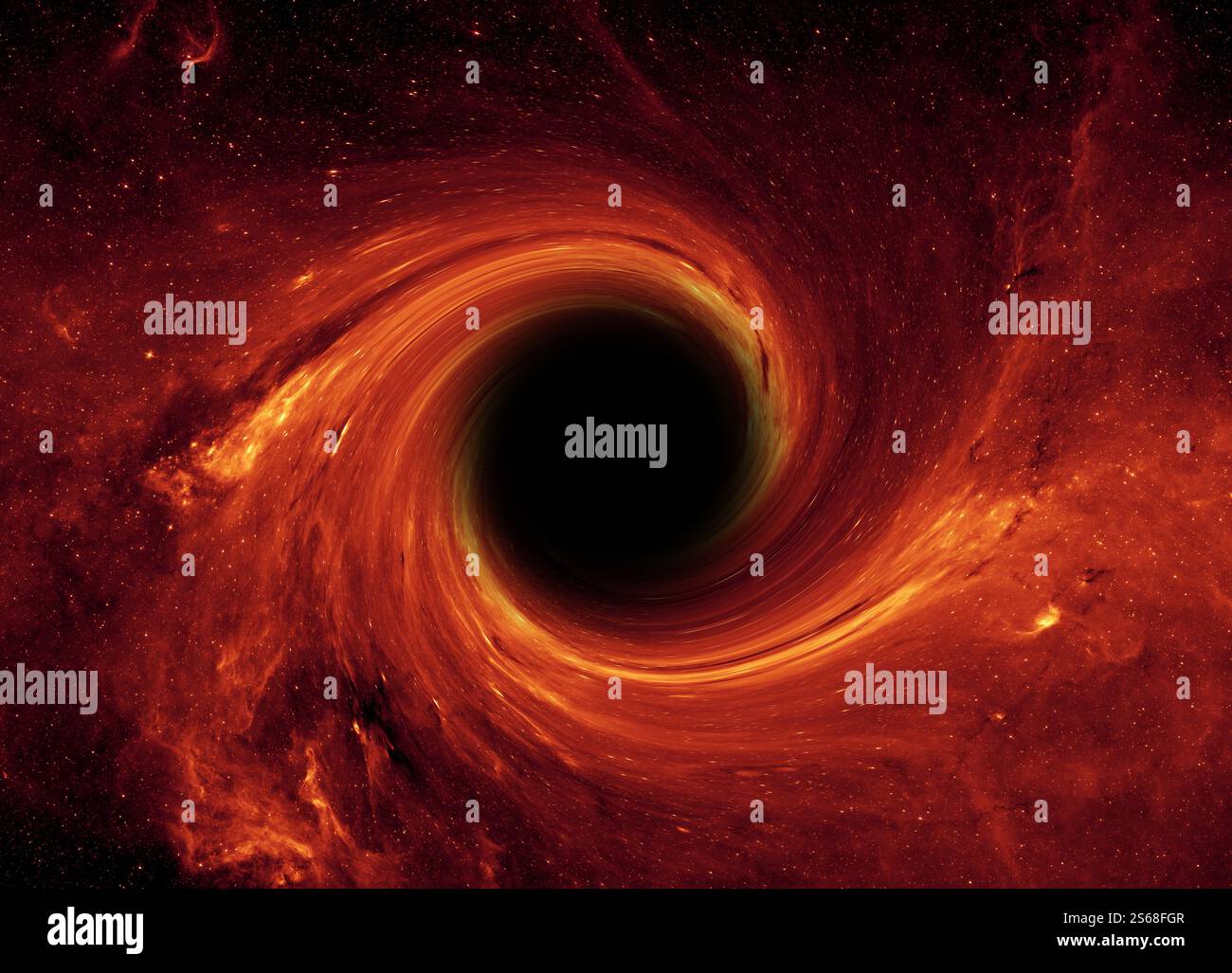 Black hole devours galaxy and stars. Black hole, nebula and galaxy in ...