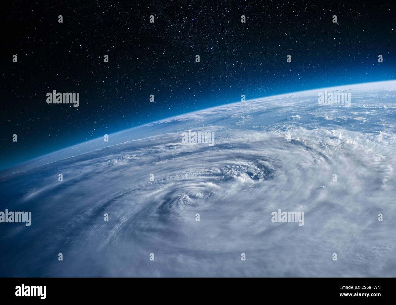 Earth. Hurricane seen from the space over planet Earth. Storm ...
