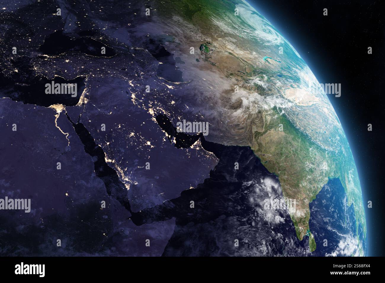 Planet Earth. Near or Middle East. Arabian Peninsula, Egypt, Iraq, Iran ...