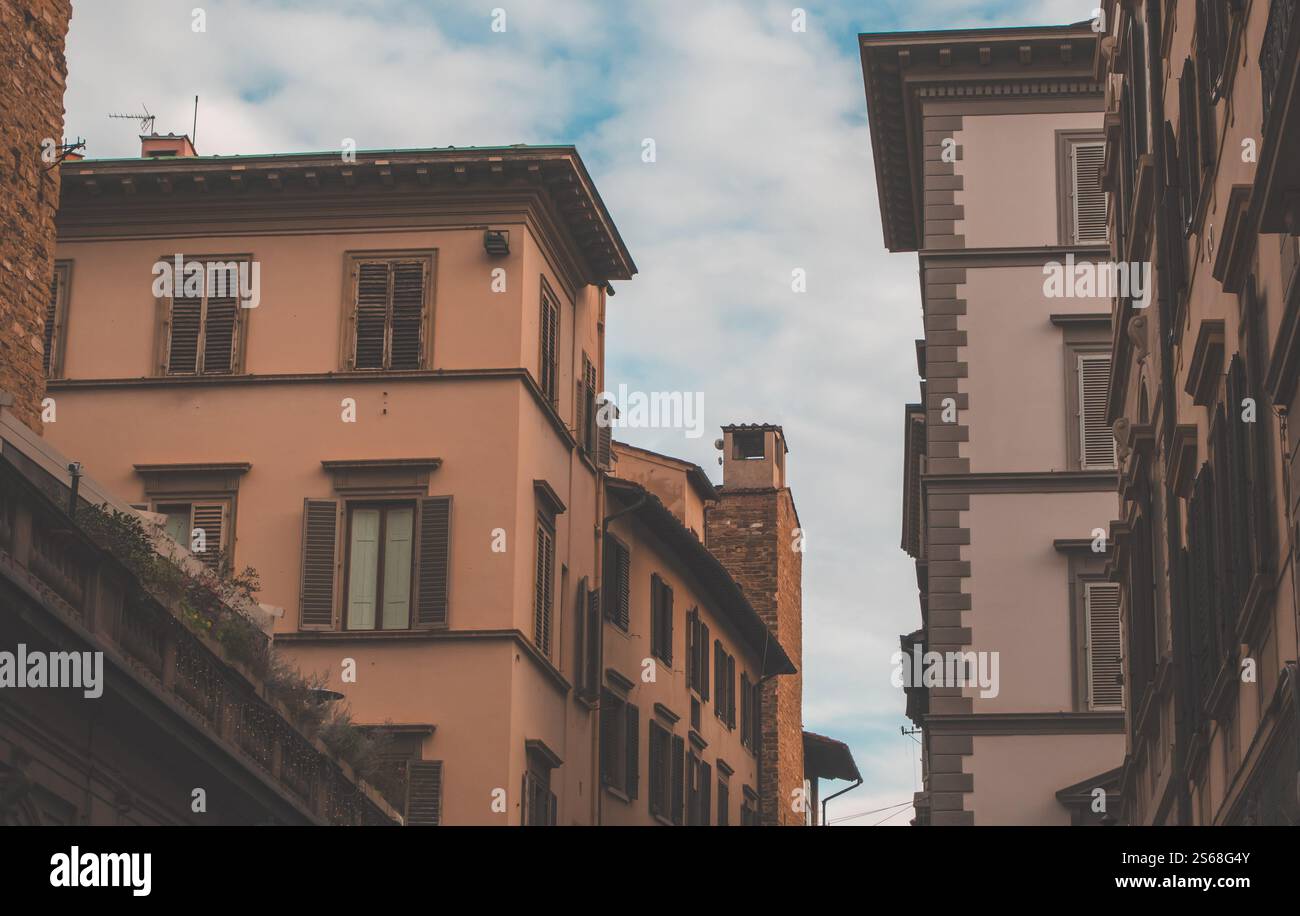 Traditional architecture in the historic center of Florence (Centro ...