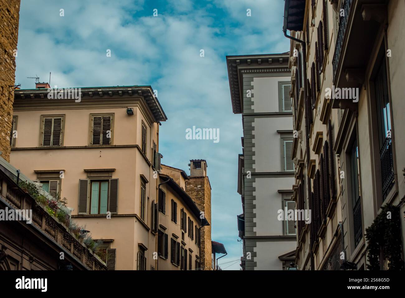 Traditional architecture in the historic center of Florence (Centro ...
