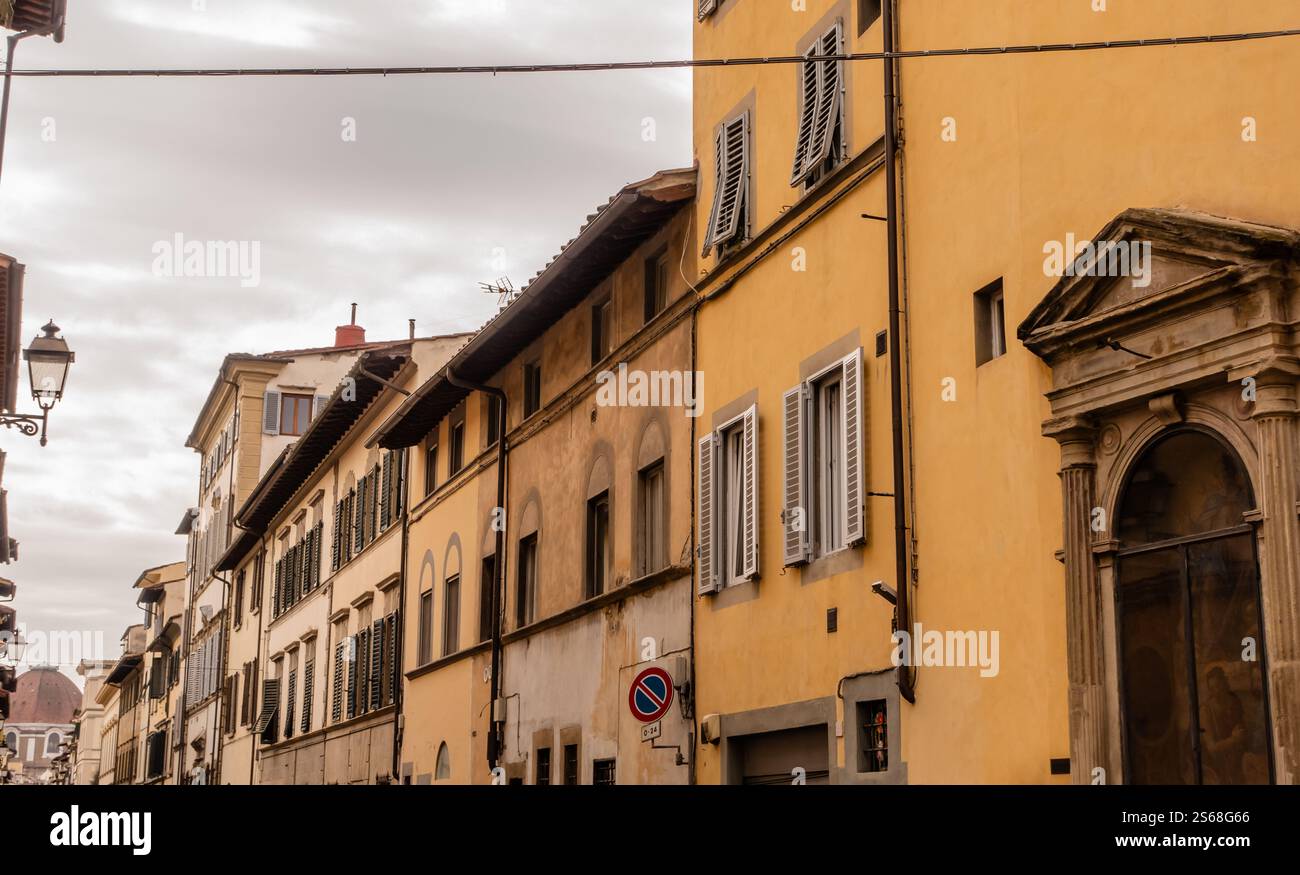 Traditional architecture in the historic center of Florence (Centro ...