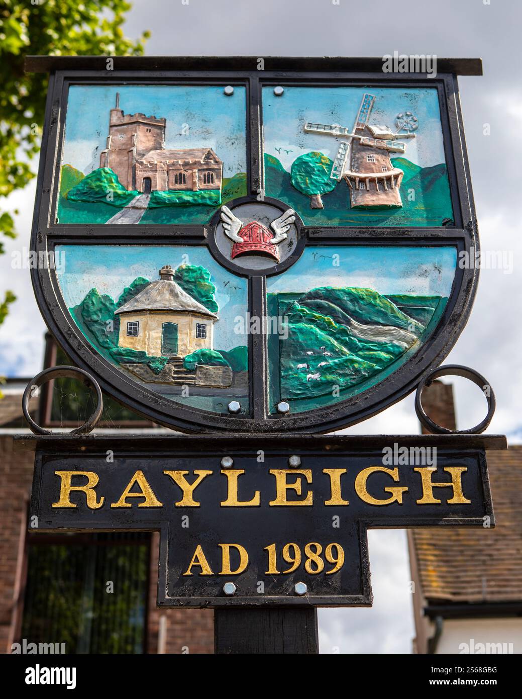 Essex, UK - July 27th 2024: An ornate sign in the historic market town ...