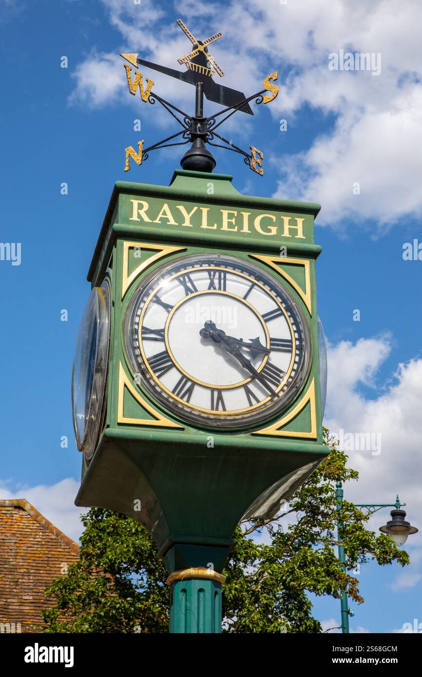 Millennium Clock in the market town of Rayleigh in Essex, UK Stock ...