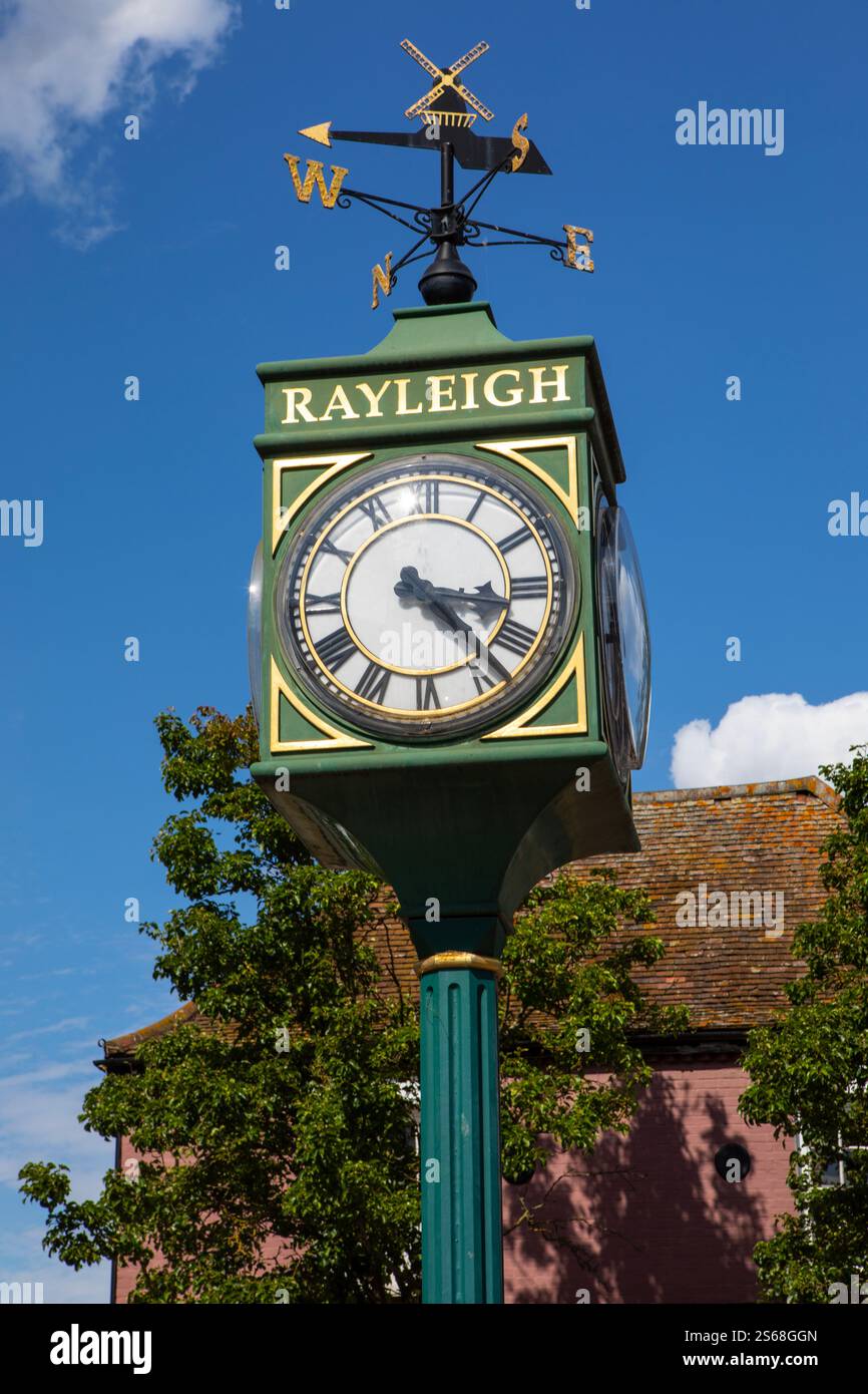 Millennium Clock in the market town of Rayleigh in Essex, UK Stock ...