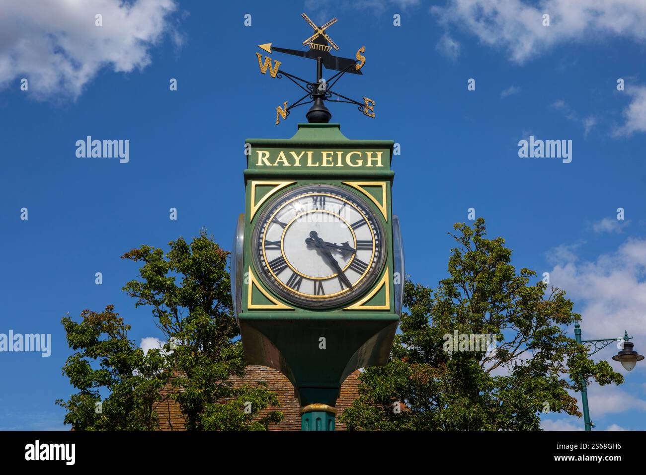 Millennium Clock in the market town of Rayleigh in Essex, UK Stock ...