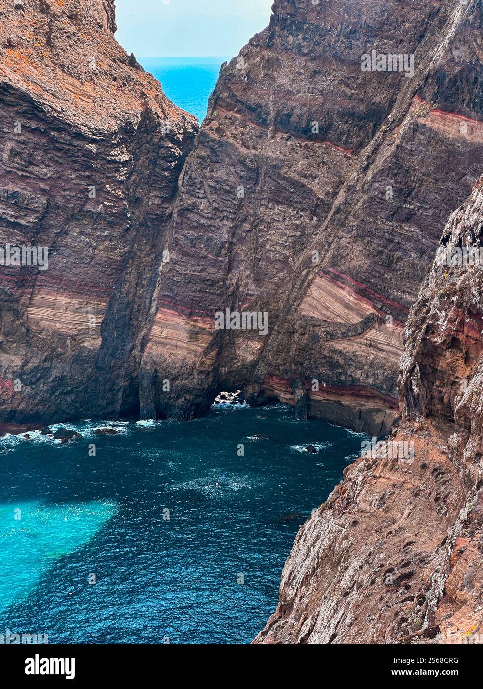 Madeira island Portugal Ponta de Sao Lourenco hills cliff rocks geology ...