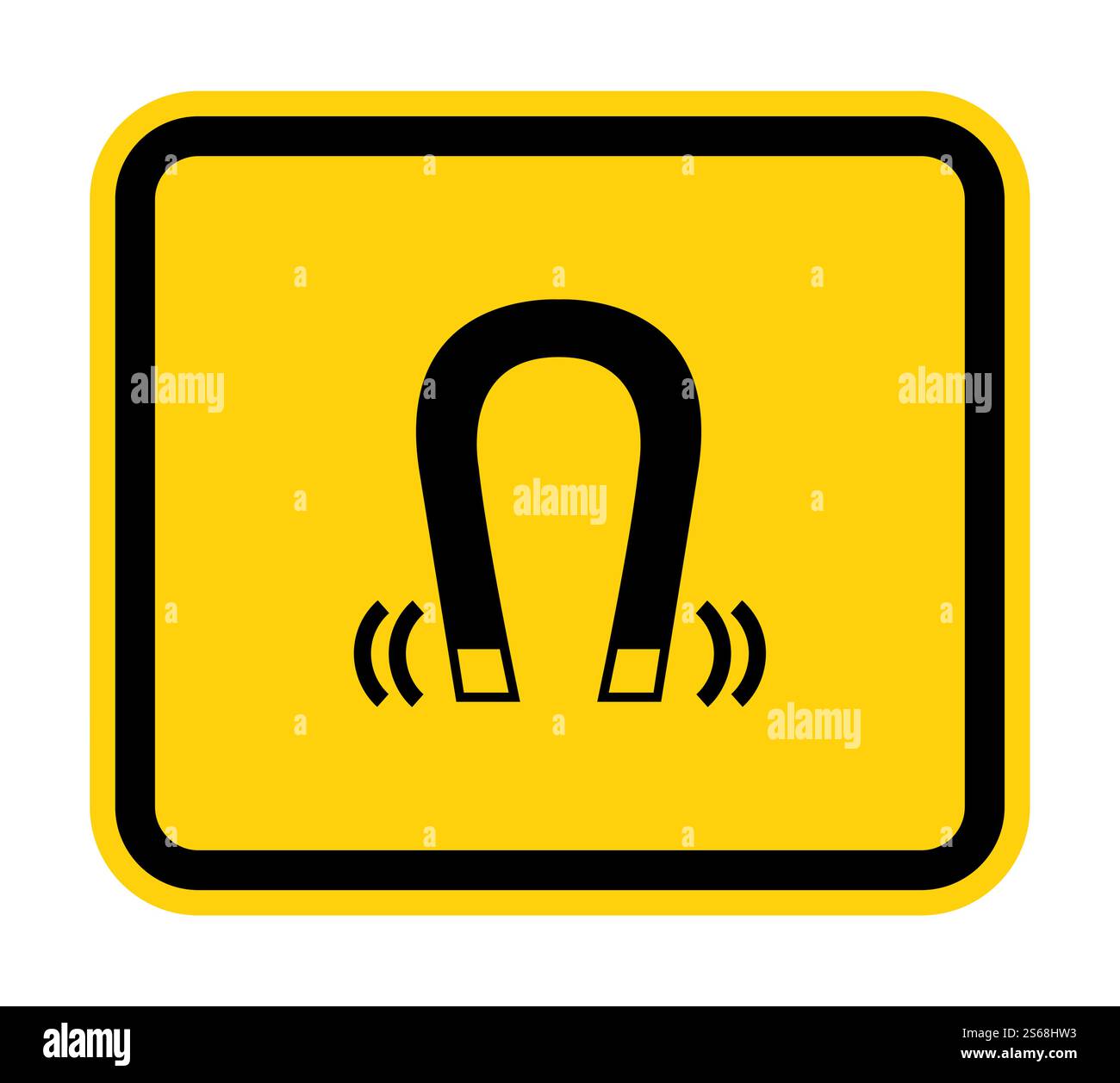 Beware Magnetic Field Symbol Sign Isolate On White Background,Vector ...