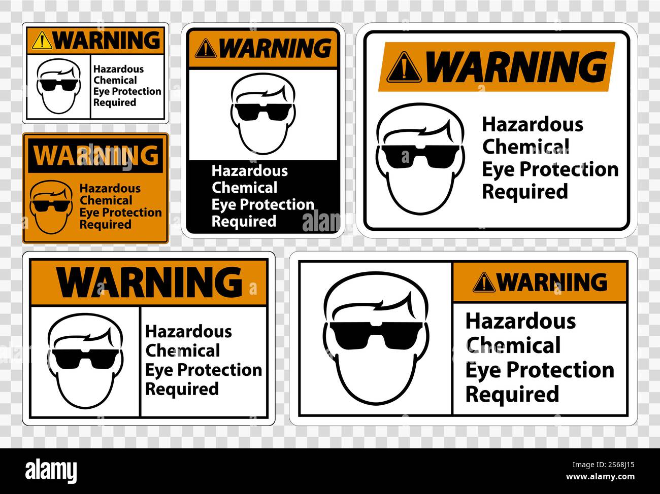 Warning Hazardous Chemical Eye Protection Required Symbol Sign Isolate ...