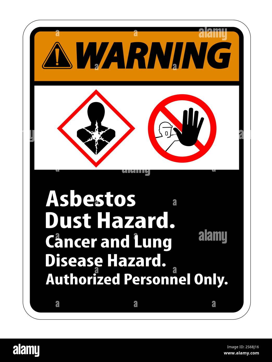 Warning Label Disease Hazard, Authorized Personnel Only Isolate on ...