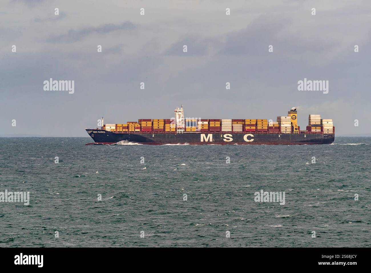 MSC SASHA (IMO: 9720500) is a Container Ship underway in the English channel Stock Photo - Alamy