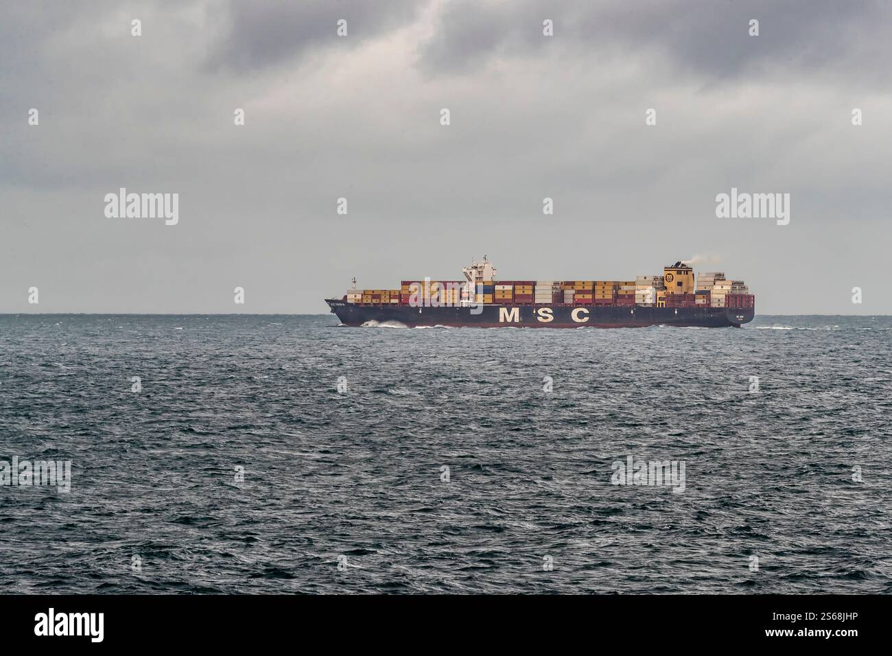 Container ship msc containers underway hi-res stock photography and ...