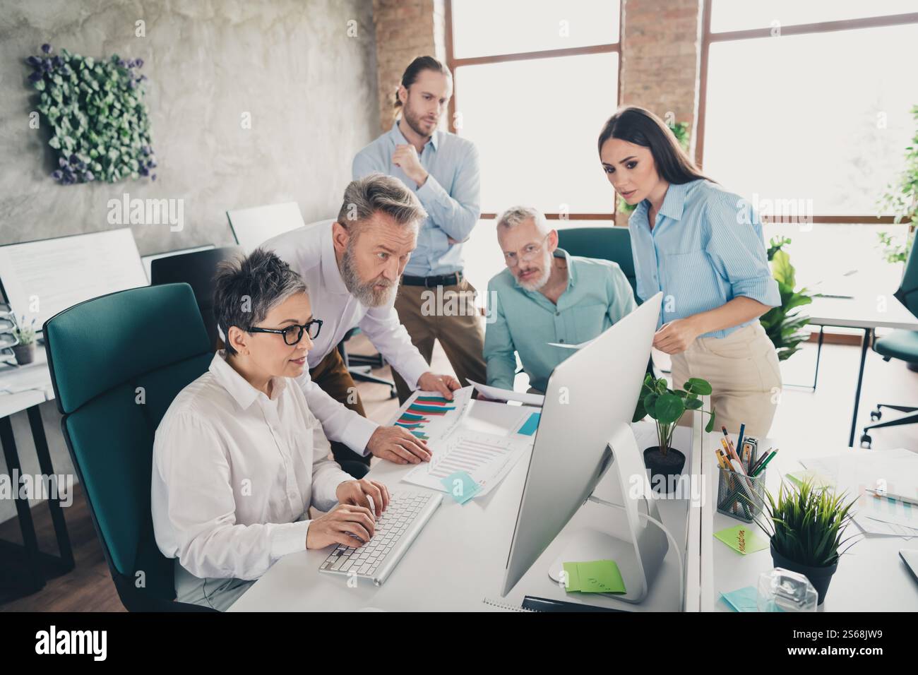 Photo of teamwork startup partners people computer networking ...