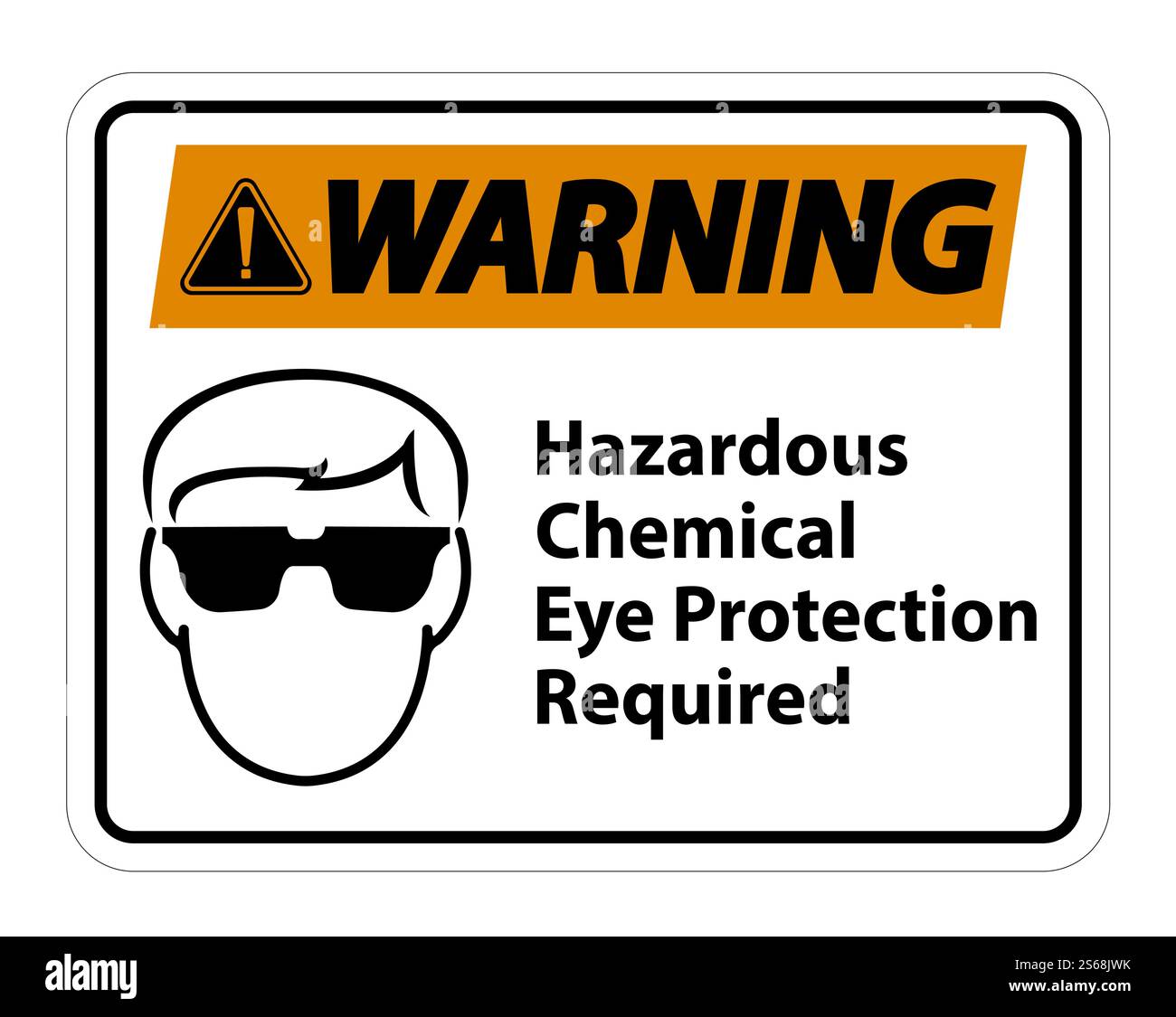 warning Hazardous Chemical Eye Protection Required Symbol Sign Isolate ...