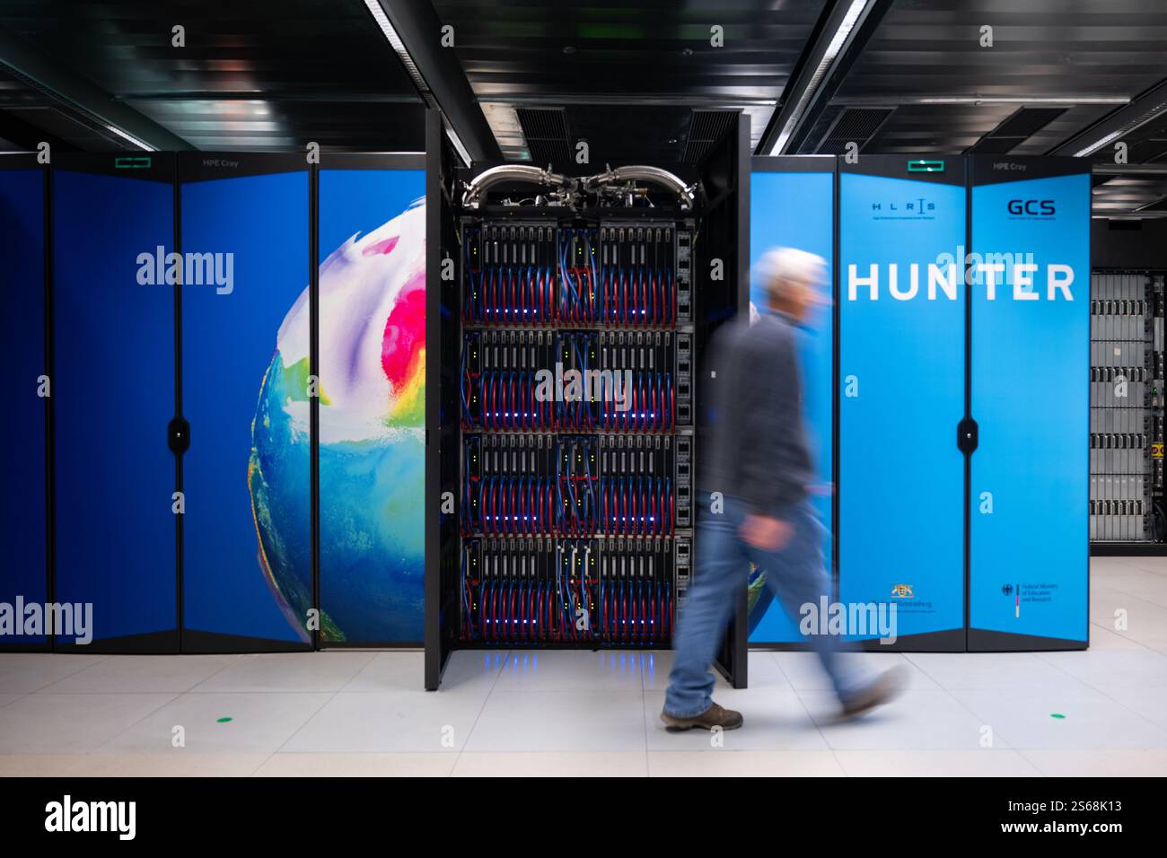 Stuttgart, Germany. 16th Jan, 2025. An employee at the High Performance Computing Center ...