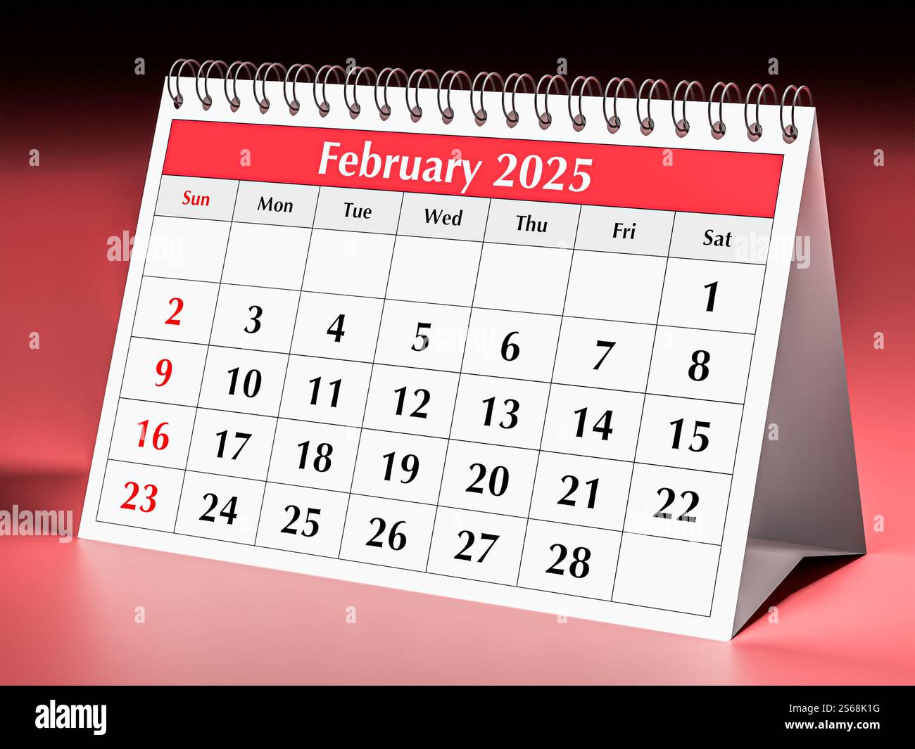 February 2025 calendar. One page of annual business desk monthly ...