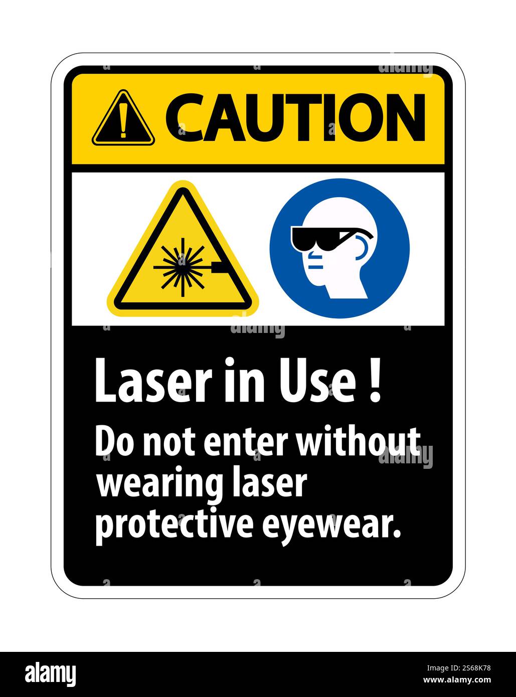 Caution Warning PPE Safety Label,Laser In Use Do Not Enter Without ...