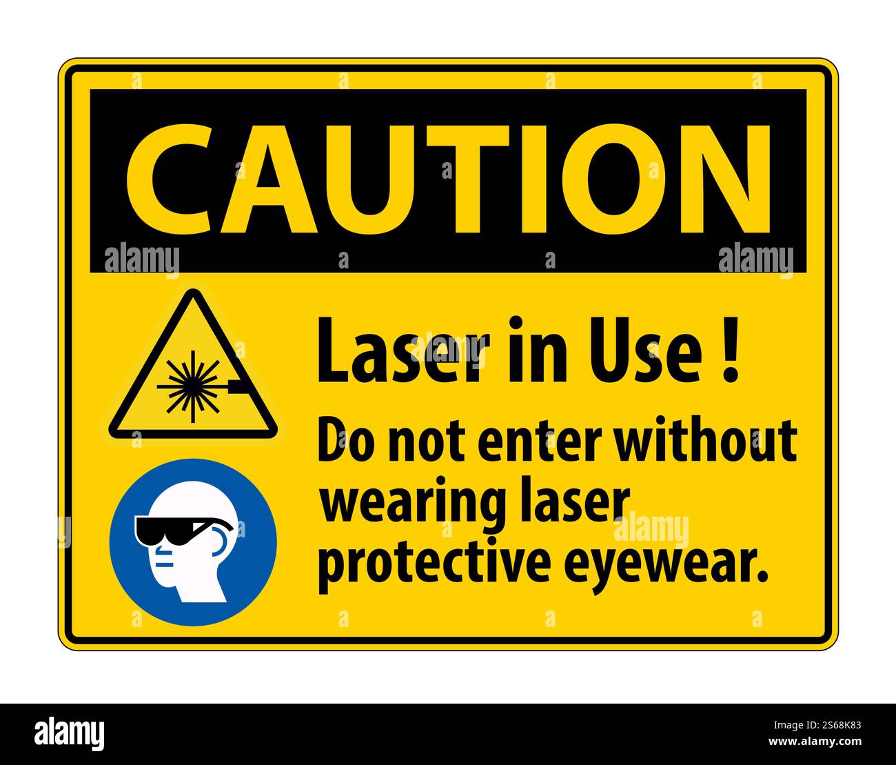 Caution Warning PPE Safety Label,Laser In Use Do Not Enter Without ...