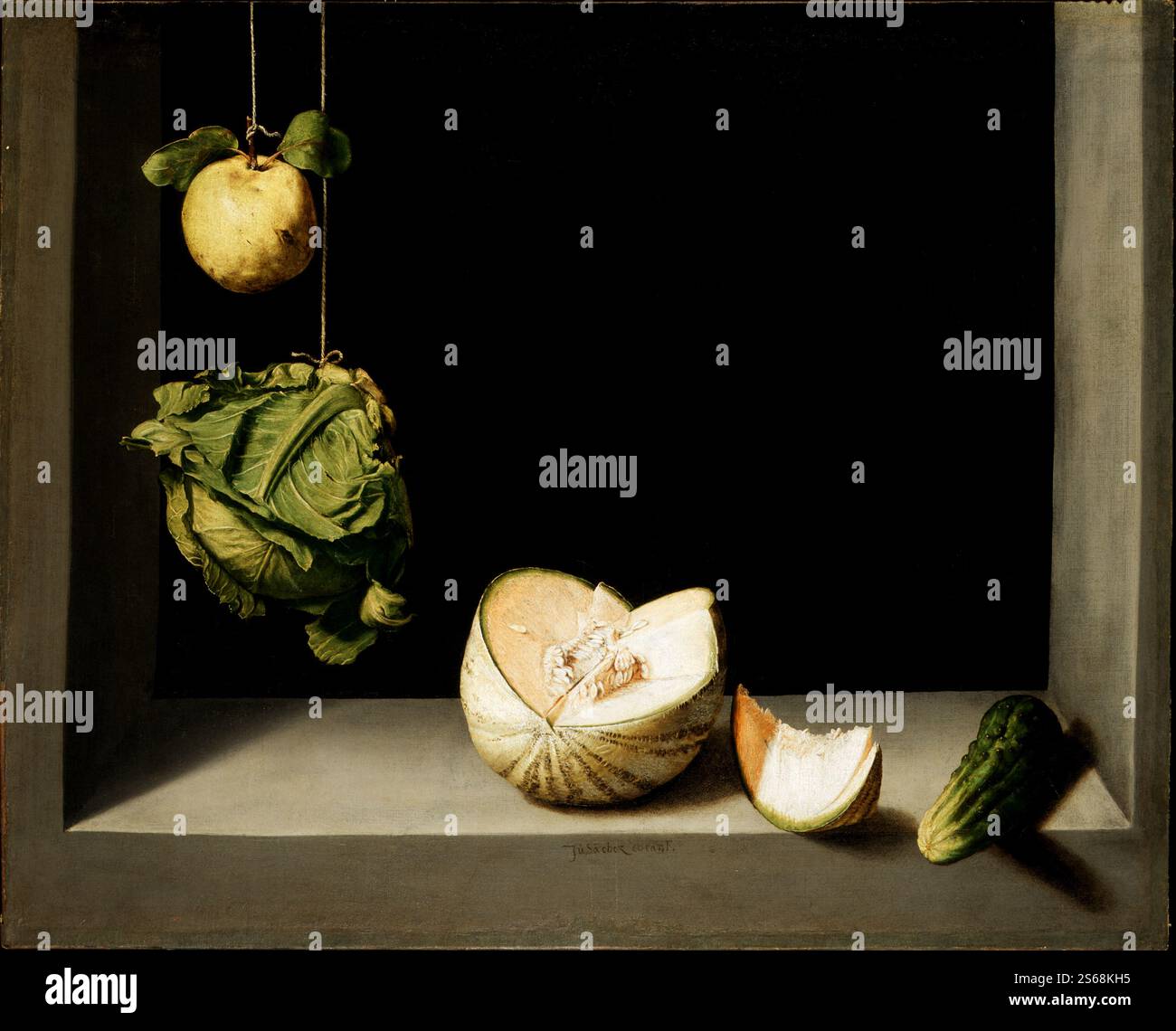 Still Life with Quince, Cabbage, Melon, and Cucumber, c. 1602, 69 × 84 ...