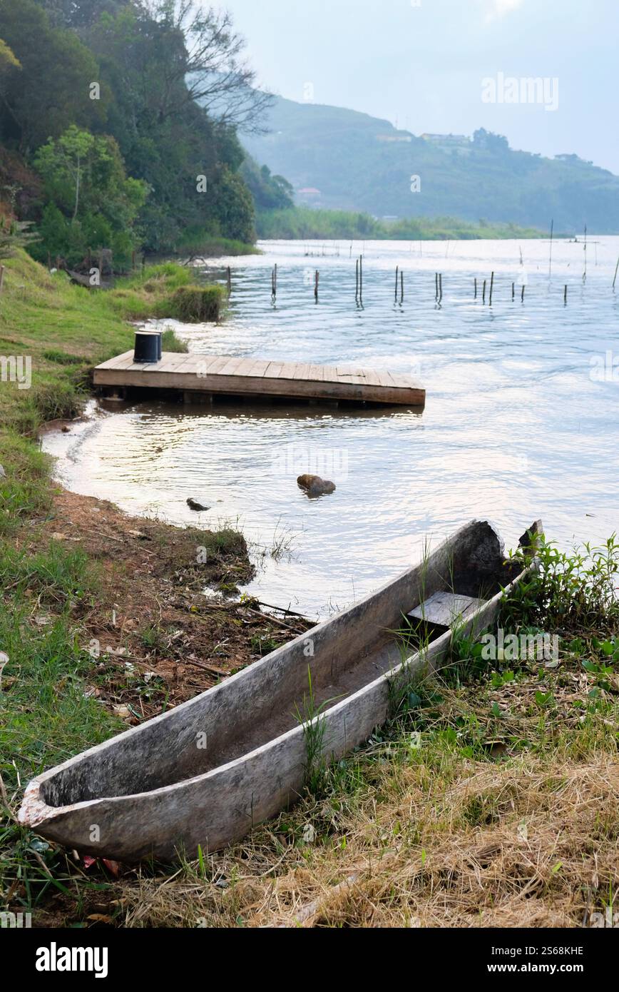 Abandoned canoe beside Diatas Lake Stock Photo - Alamy