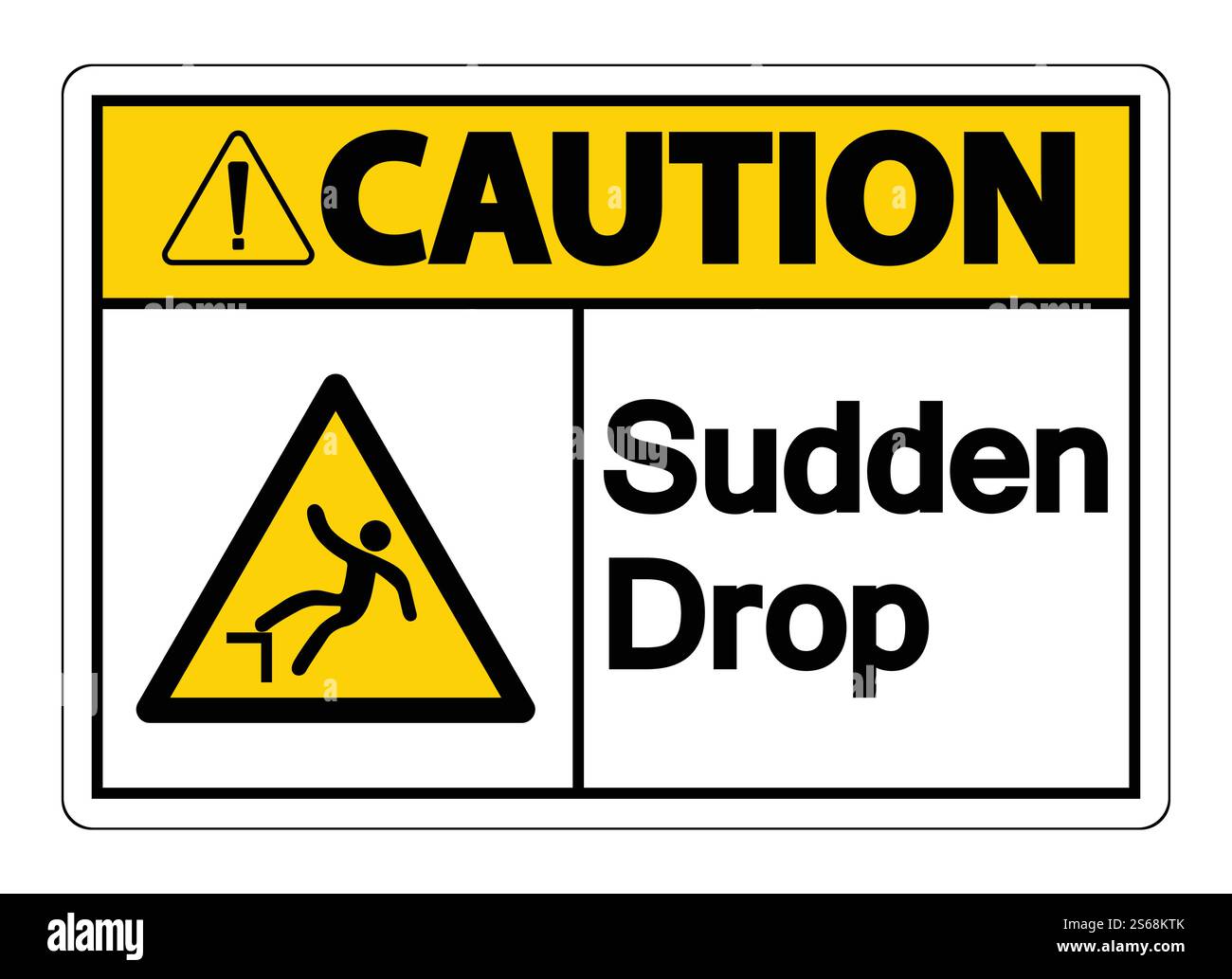 Caution Sudden Drop Symbol Sign On White Background,Vector illustration ...