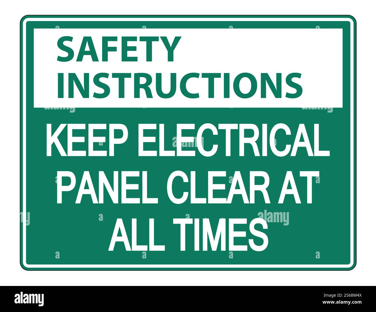Safety instructions Keep Electrical Panel Clear at all Times Sign on ...