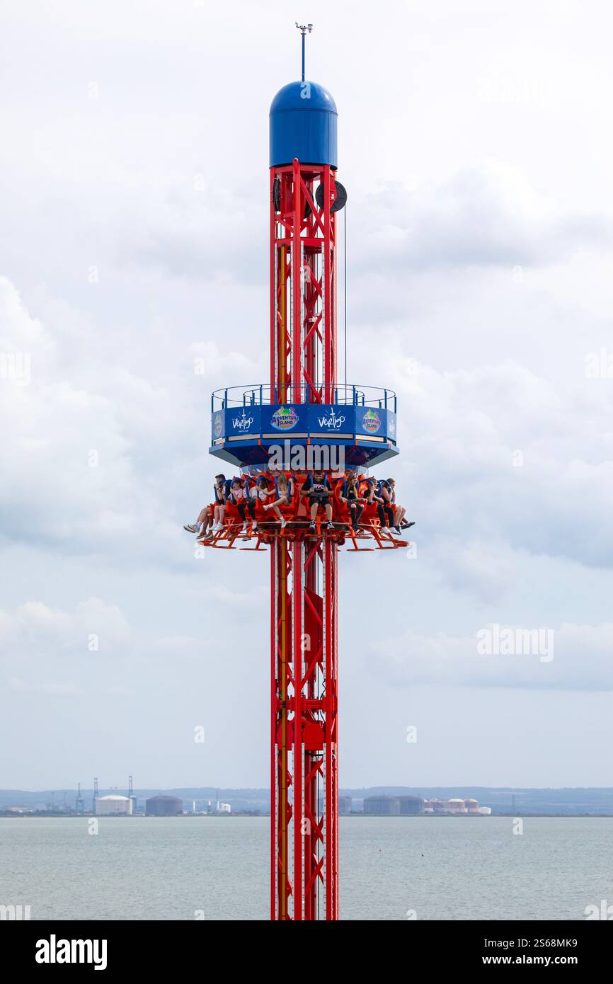 Essex, UK - July 26th 2024: The Vertigo ride in the Adventure Island ...