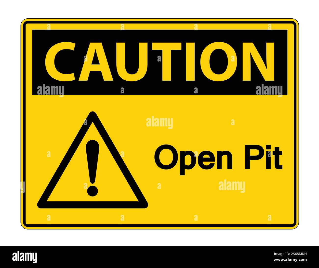 Caution Open Pit Symbol Sign Isolate On White Background,Vector ...