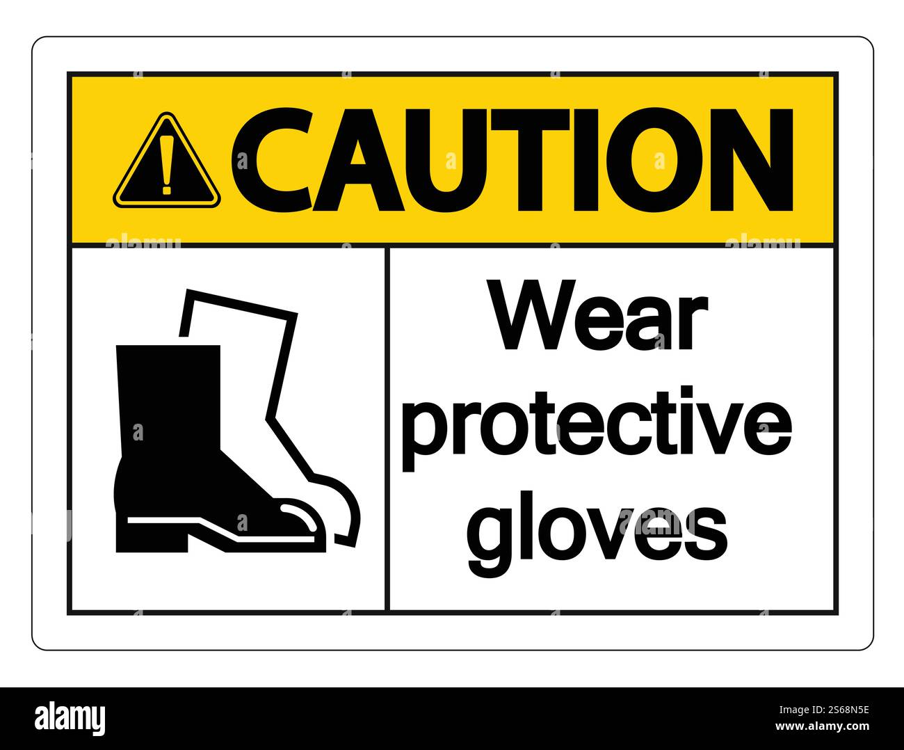 Caution Wear protective footwear sign on transparent background,vector ...