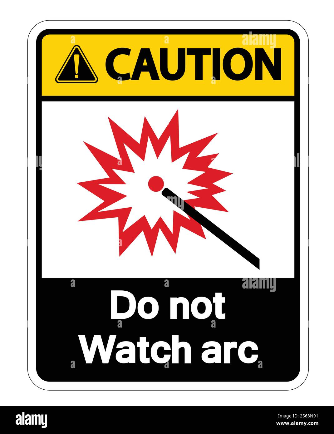 Caution Do Not Watch Arc Symbol Sign Isolate On White Background,Vector ...