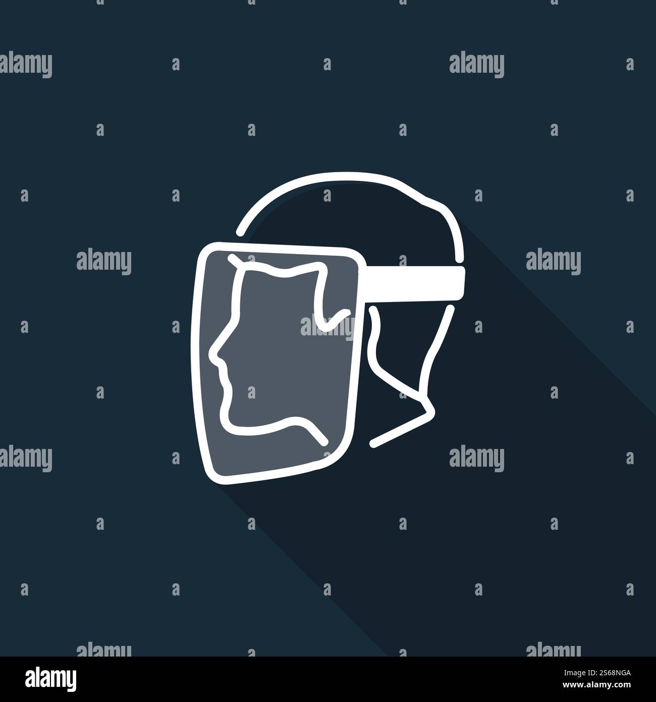 Symbol Face Shield Must Be Worn sign on black background,Vector ...