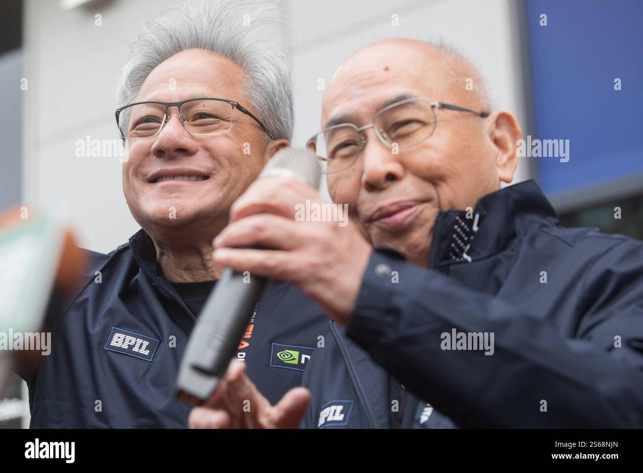 Jensen Huang, NVIDIA founder and CEO and C.W Tsai, SPIL chairman ...