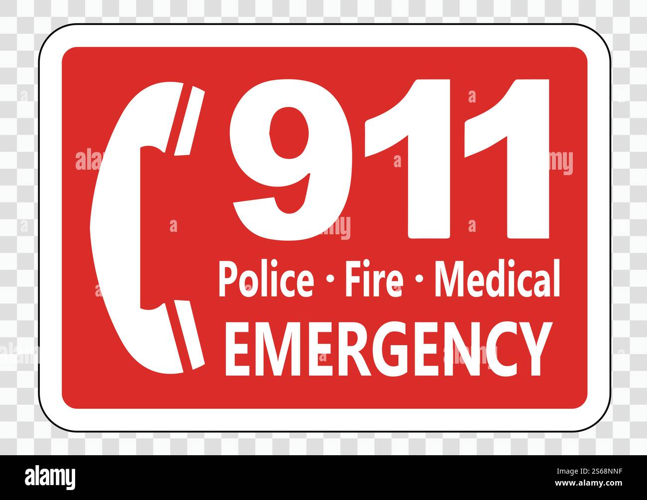 Call 911 Sign on transparent background,vector illustration Stock Vector Image & Art - Alamy