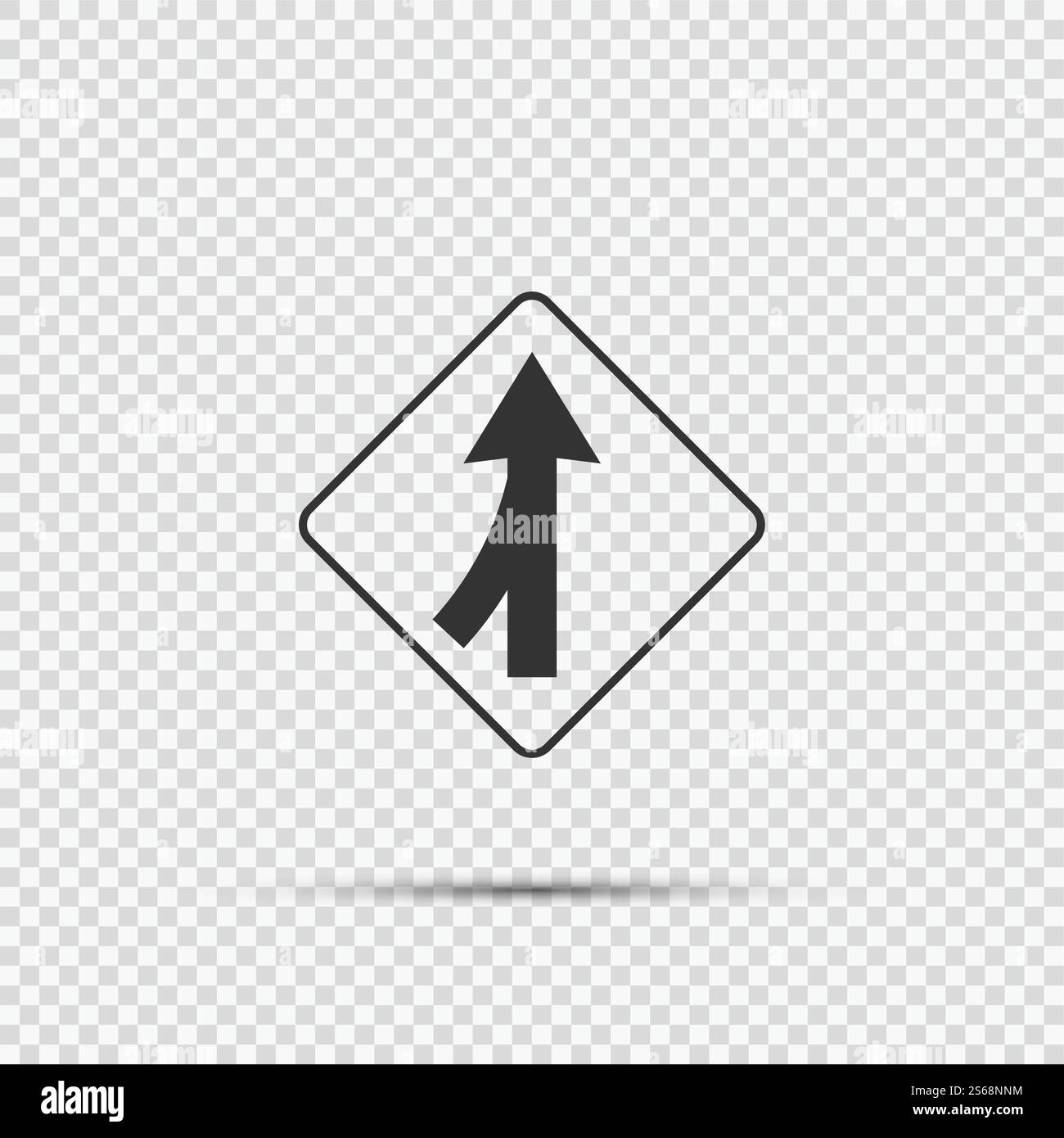 Lanes merging left sign on transparent background,vector illustration ...