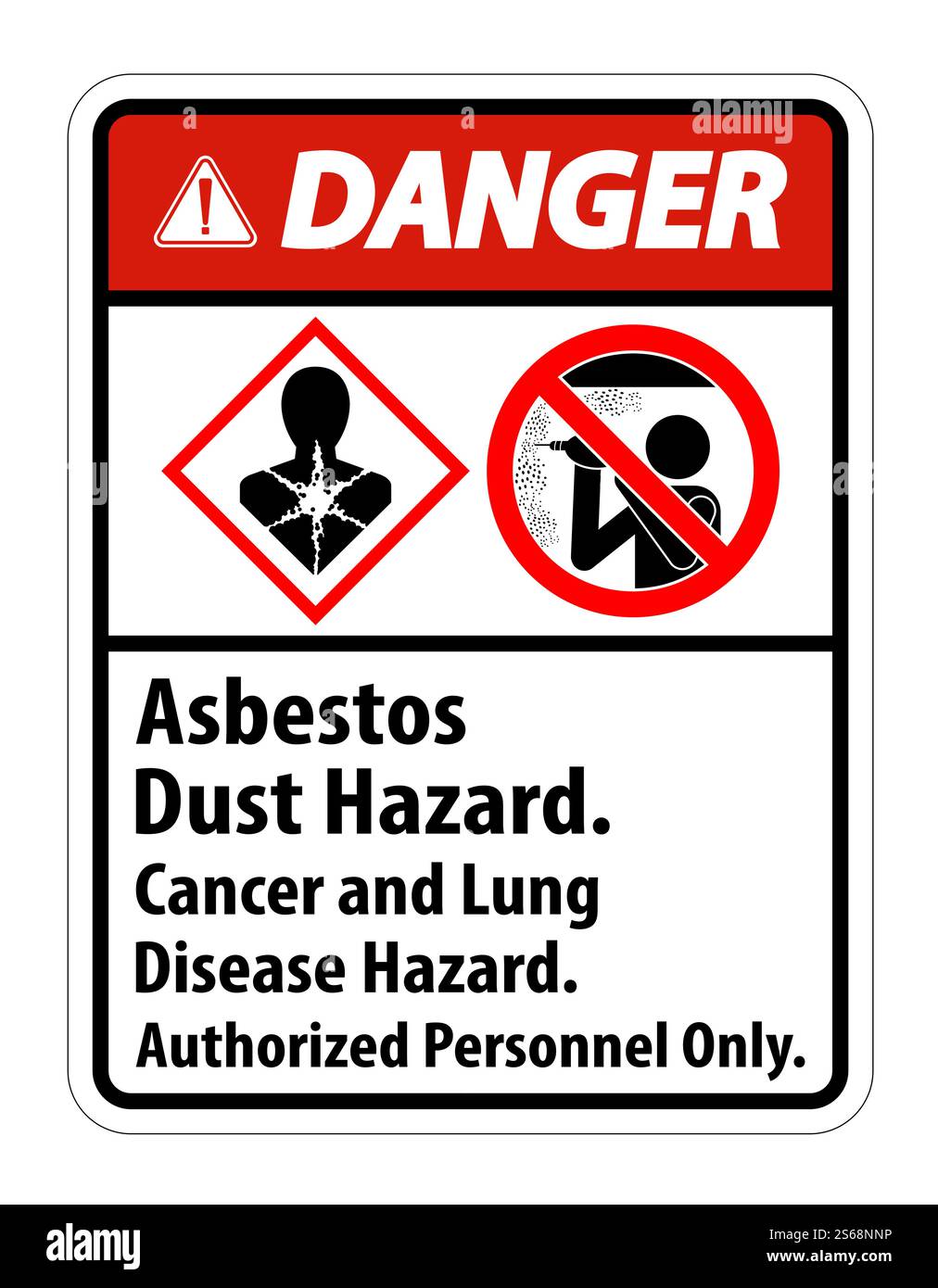 Danger Safety Label,Asbestos Dust Hazard, Cancer And Lung Disease ...