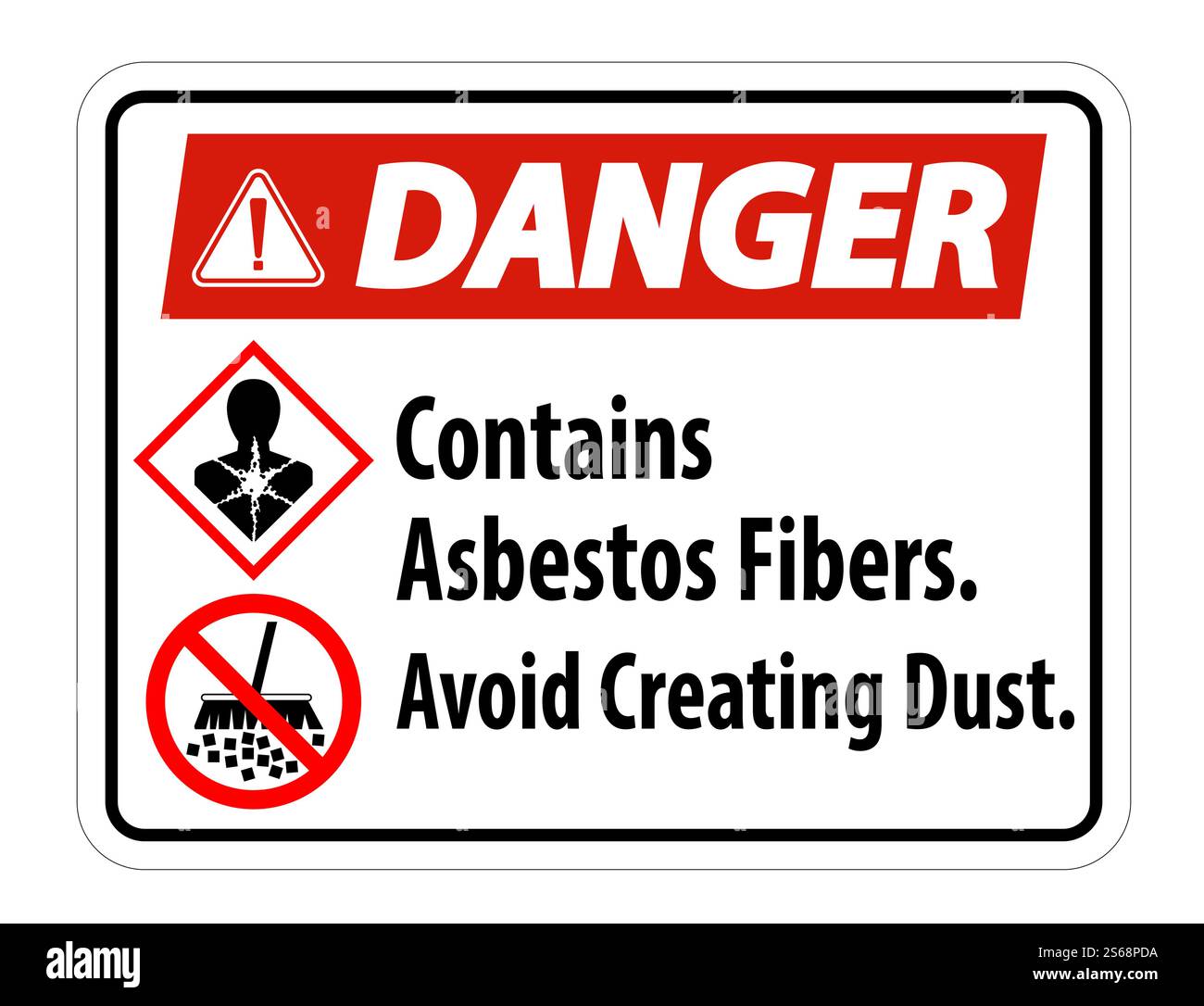 Danger Label Contains Asbestos Fibers,Avoid Creating Dust Stock Vector ...