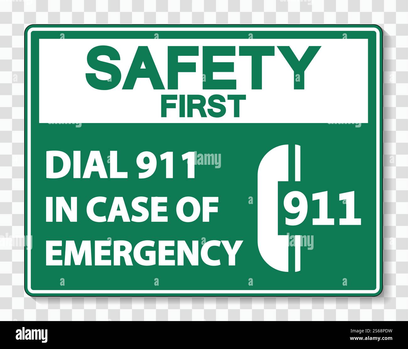 Safety First In Case of Emergency Sign on transparent background,vector ...