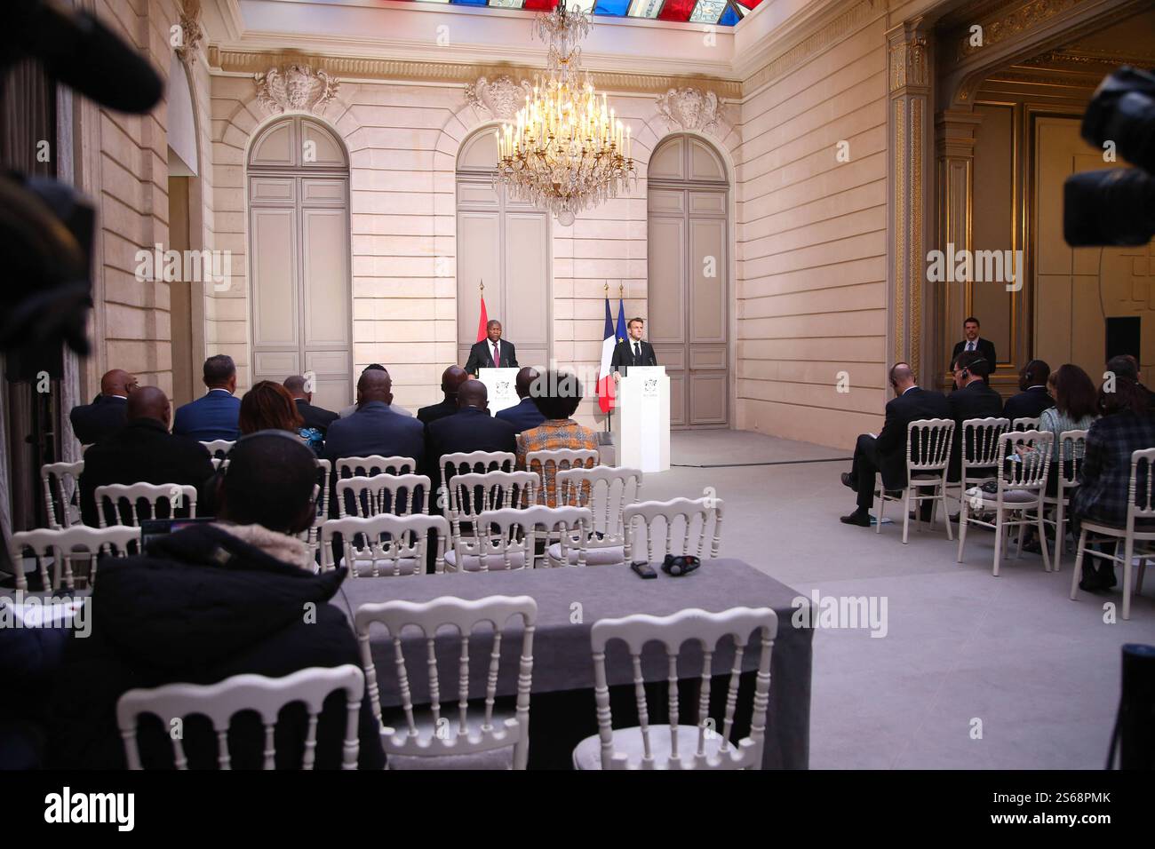 Paris, France. 16th Jan, 2025. Angola's President Joao Lourenco and ...