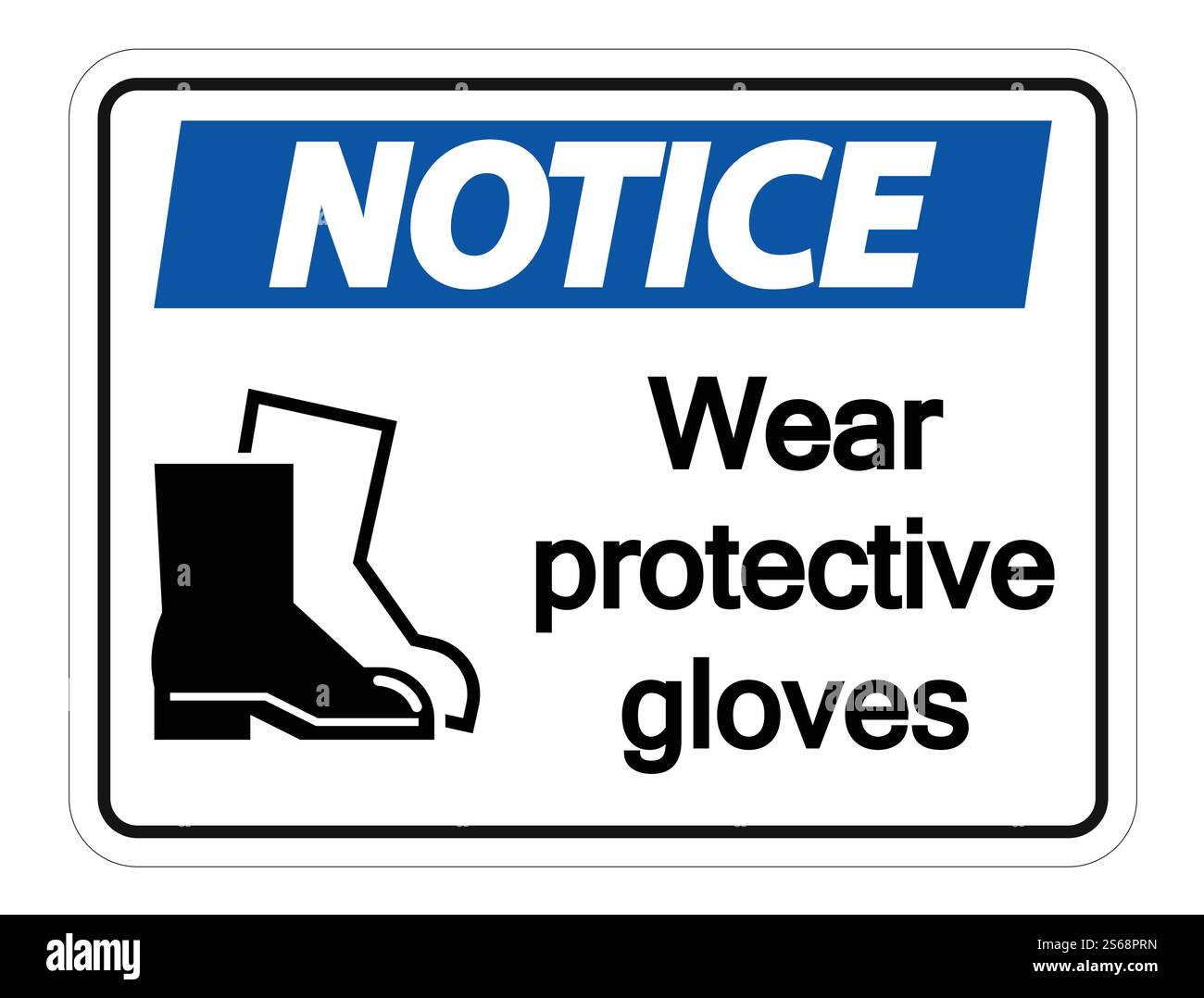 Notice Wear protective footwear sign on transparent background,vector ...