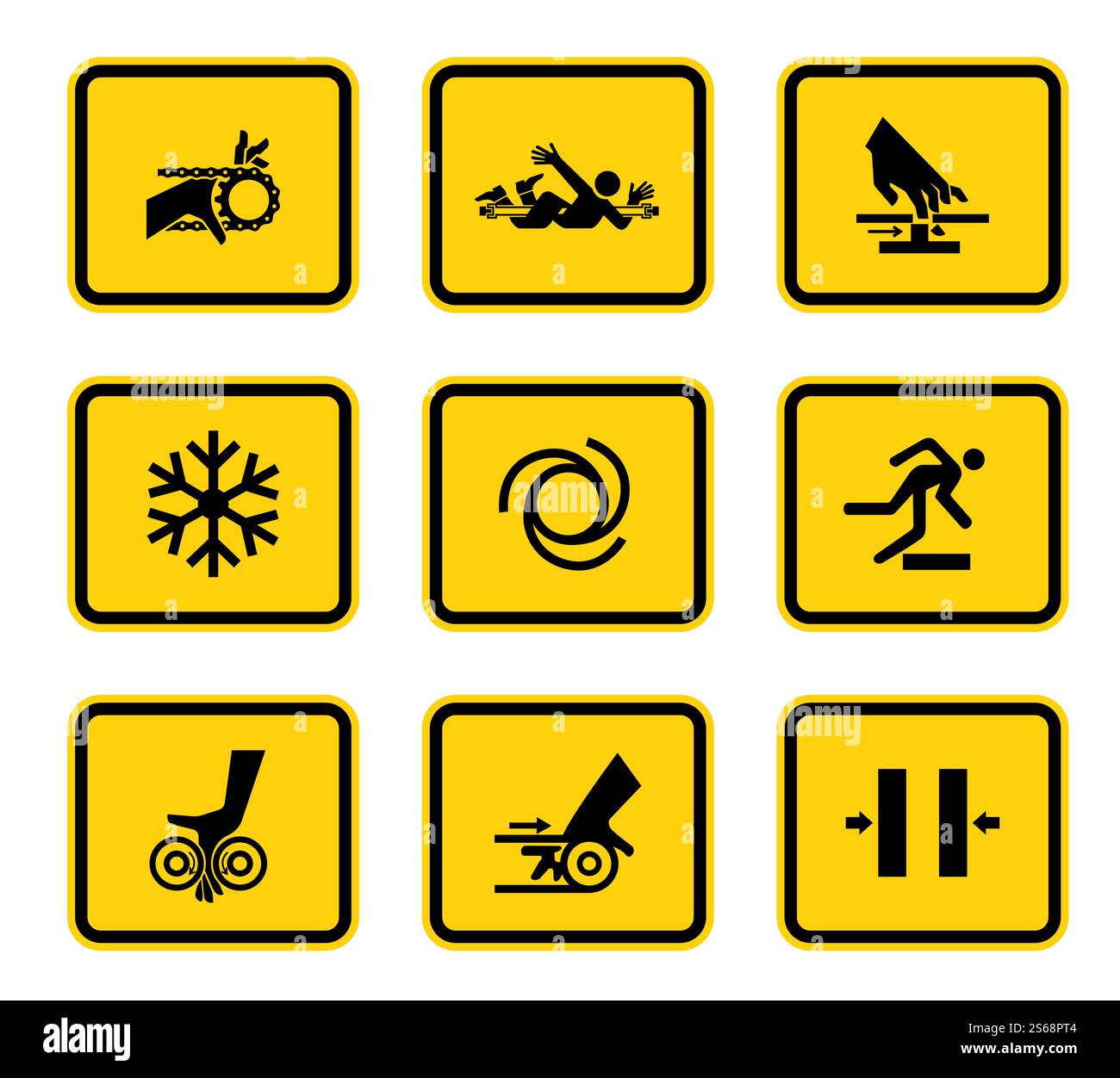 Warning Hazard Symbols labels Sign Isolated on White Background,Vector ...