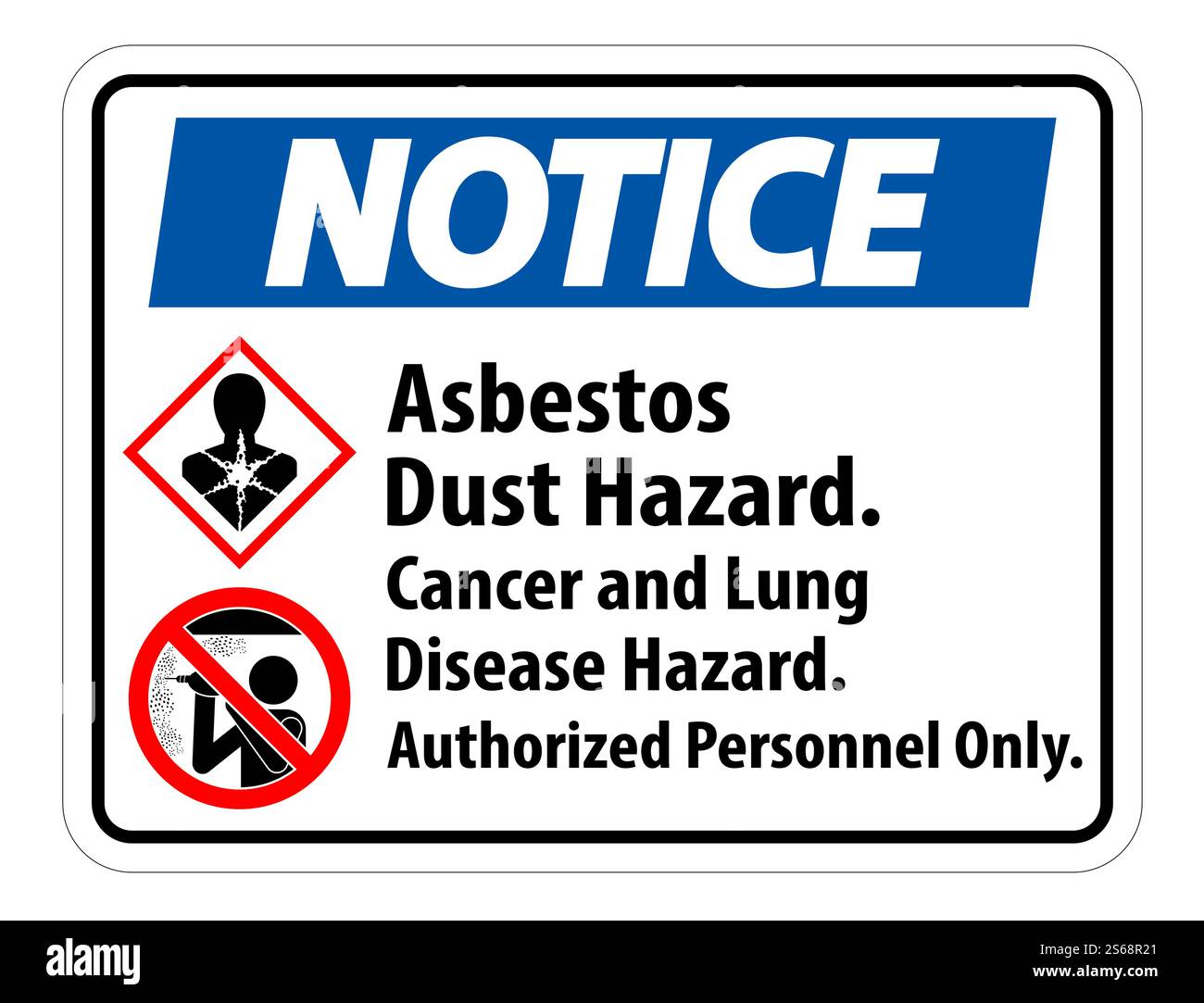 Notice Safety Label,Asbestos Dust Hazard, Cancer And Lung Disease ...