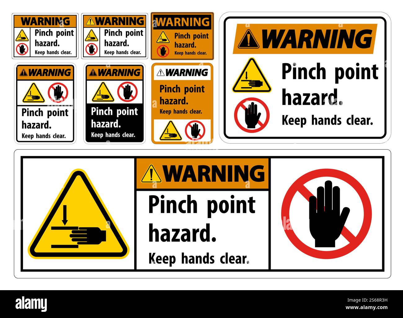 Warning Pinch Point Hazard,Keep Hands Clear Symbol Sign Isolate on ...