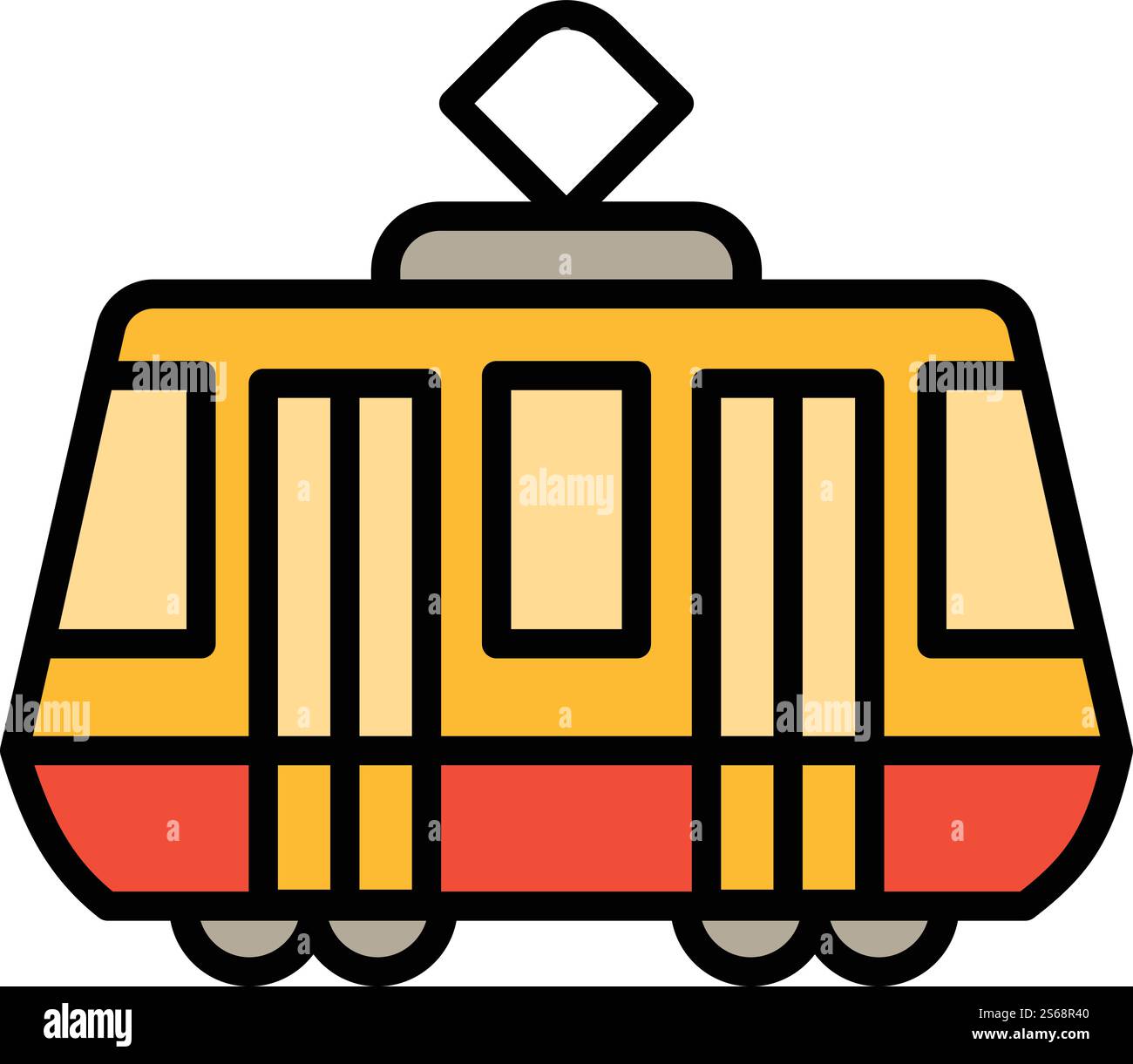 Tram car icon. Outline tram car vector icon for web design isolated on ...